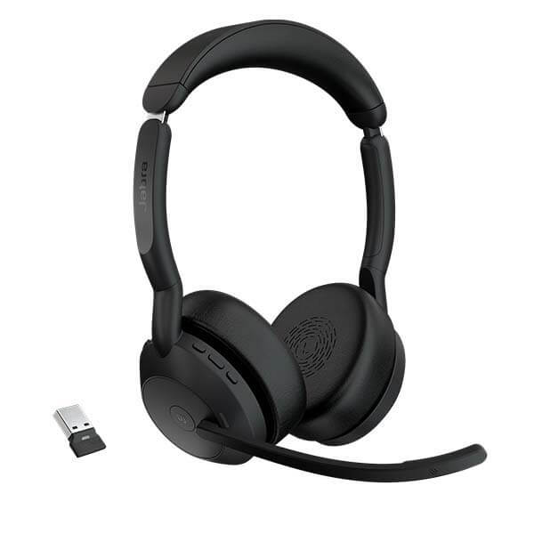 Jabra Evolve2 55 USB MS Stereo Bluetooth Headset with Charging Stand ...